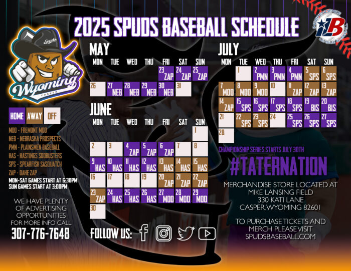 2025 Casper Spuds Baseball Schedule - Casper Spuds
